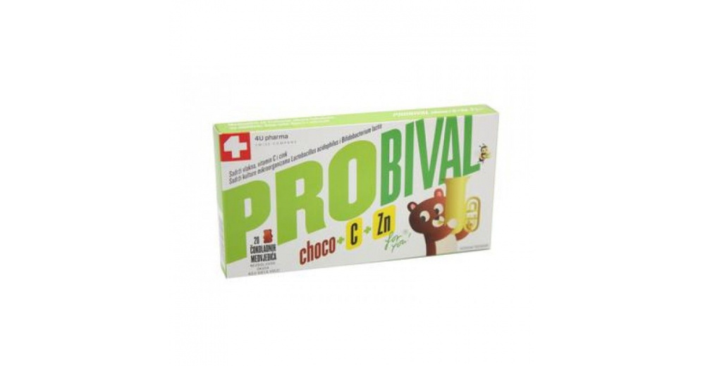 PROBIVAL choco+C+Zn таблети за џвакање за деца, 20 таблети :: ПЗУ ...
