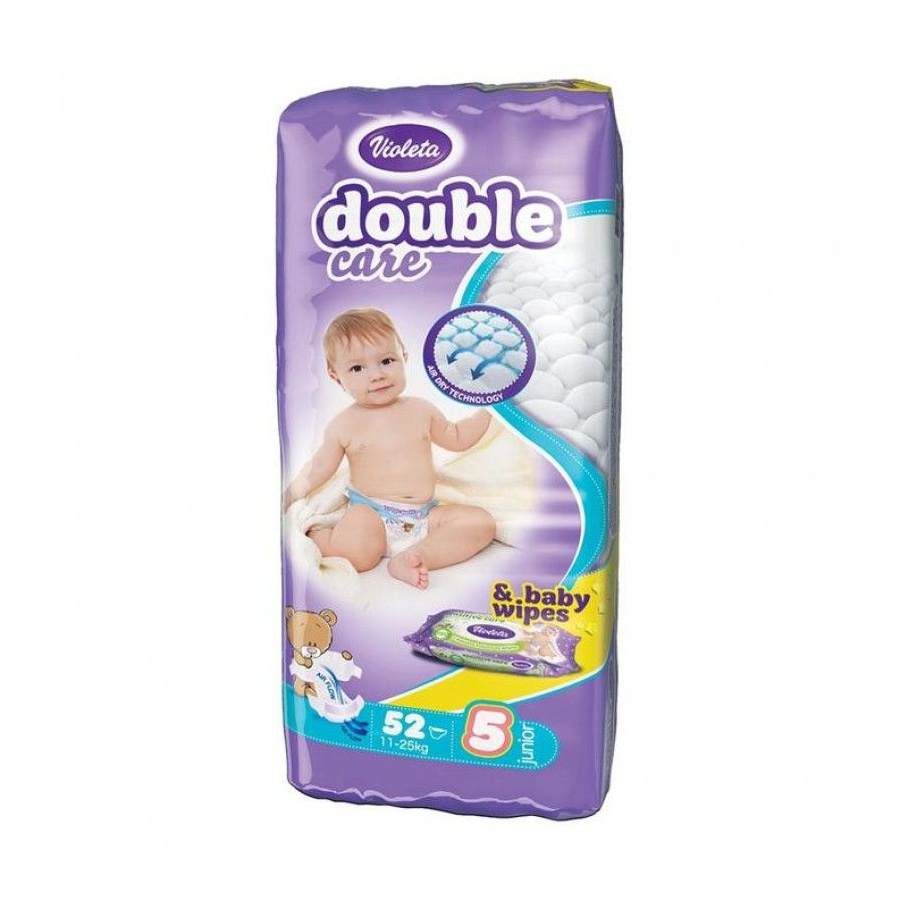 Violeta double care пелени бр.5 11-25kg, 52 пелени :: ПЗУ Аптека Виа Фарм