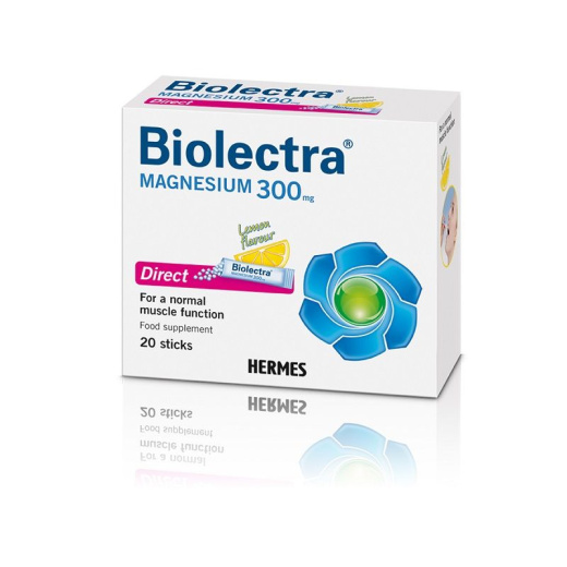 Biolectra Magnesium 300 mg Direct ќесички со вкус на лимон, 20 ќесички ...