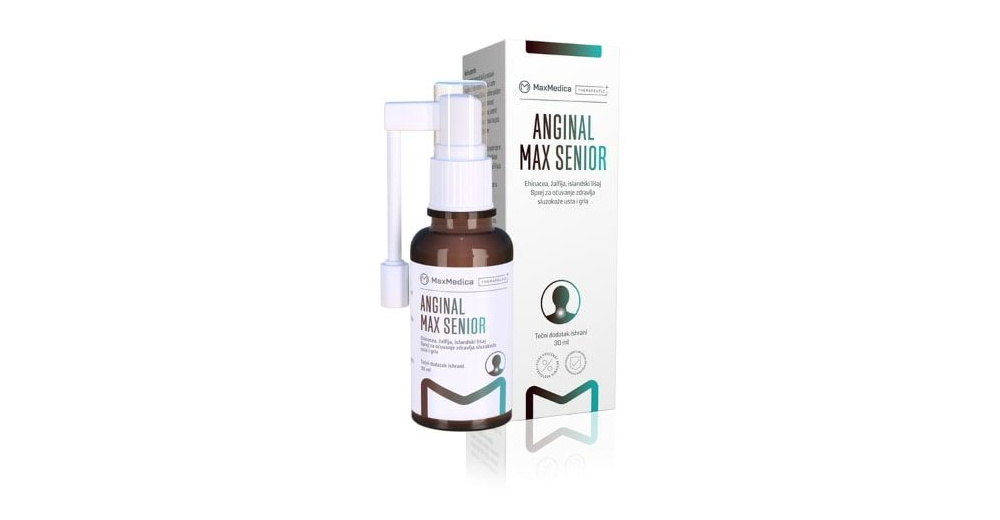 MaxMedica ANGINAL MAX SENIOR спреј за уста и грло за возрасни 30ml ...