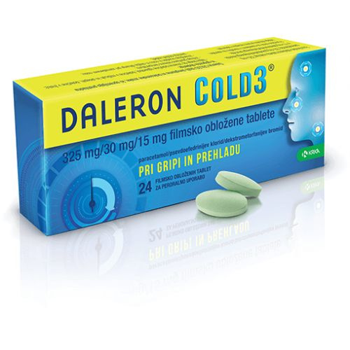 Daleron Cold 3 таблети, 12 таблети :: ПЗУ Аптека Виа Фарм