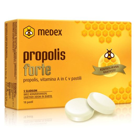 MEDEX Propolis forte пастили за грло, 18 пастили :: ПЗУ Аптека Виа Фарм