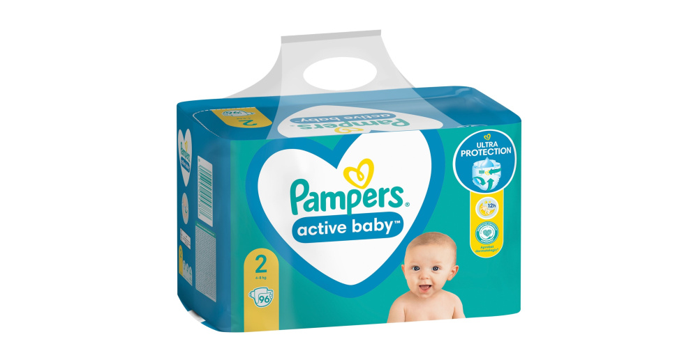 Pampers active baby 2 4-8 kg пелени, 96 пелени :: ПЗУ Аптека Виа Фарм