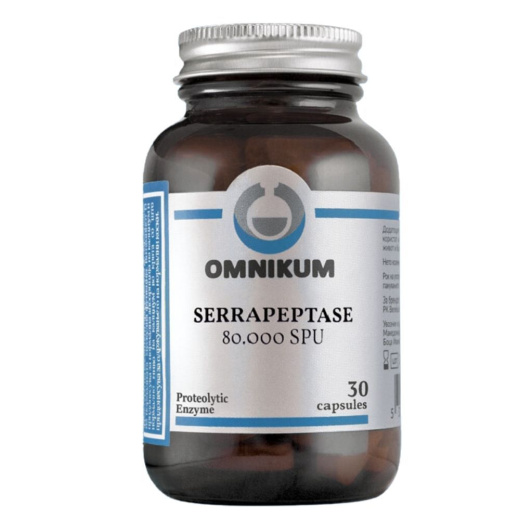 Omnikum SERRAPEPTASE 80000 SPU капсули, 30 капсули :: ПЗУ Аптека Виа Фарм